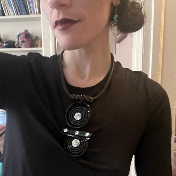 jeff lieb | Jewelry | Jeff Lieb Black White Rhinestone Swirl Abstract ...